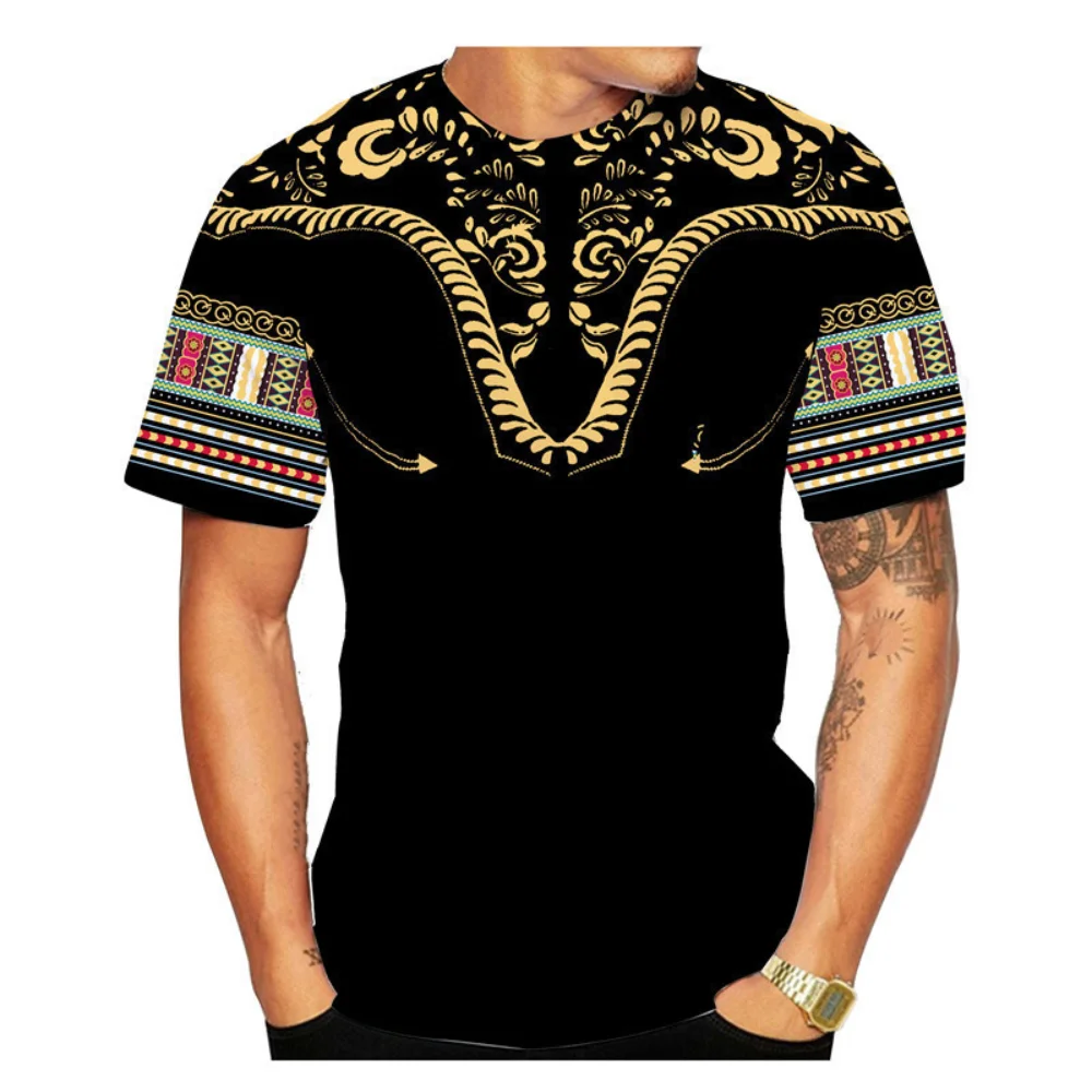 Summer-Men-s-T-shirt-3D-Printed-Shirt-Ethnic-Pattern-African-Retro ...