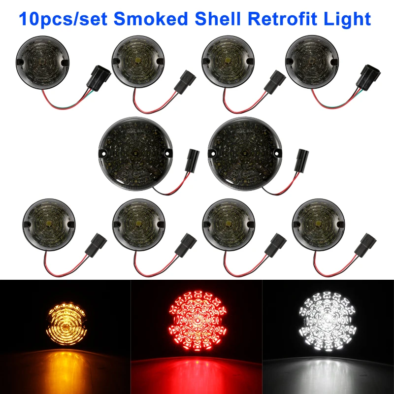 10pcs/set Smoked Shell Modified Light Kit For Land Rover Defender 90/ ...
