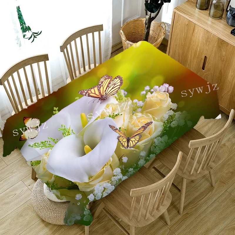 Morning-Glory-Flower-Tablecloth-Home-Living-Room-Dining-Table-Coffee ...