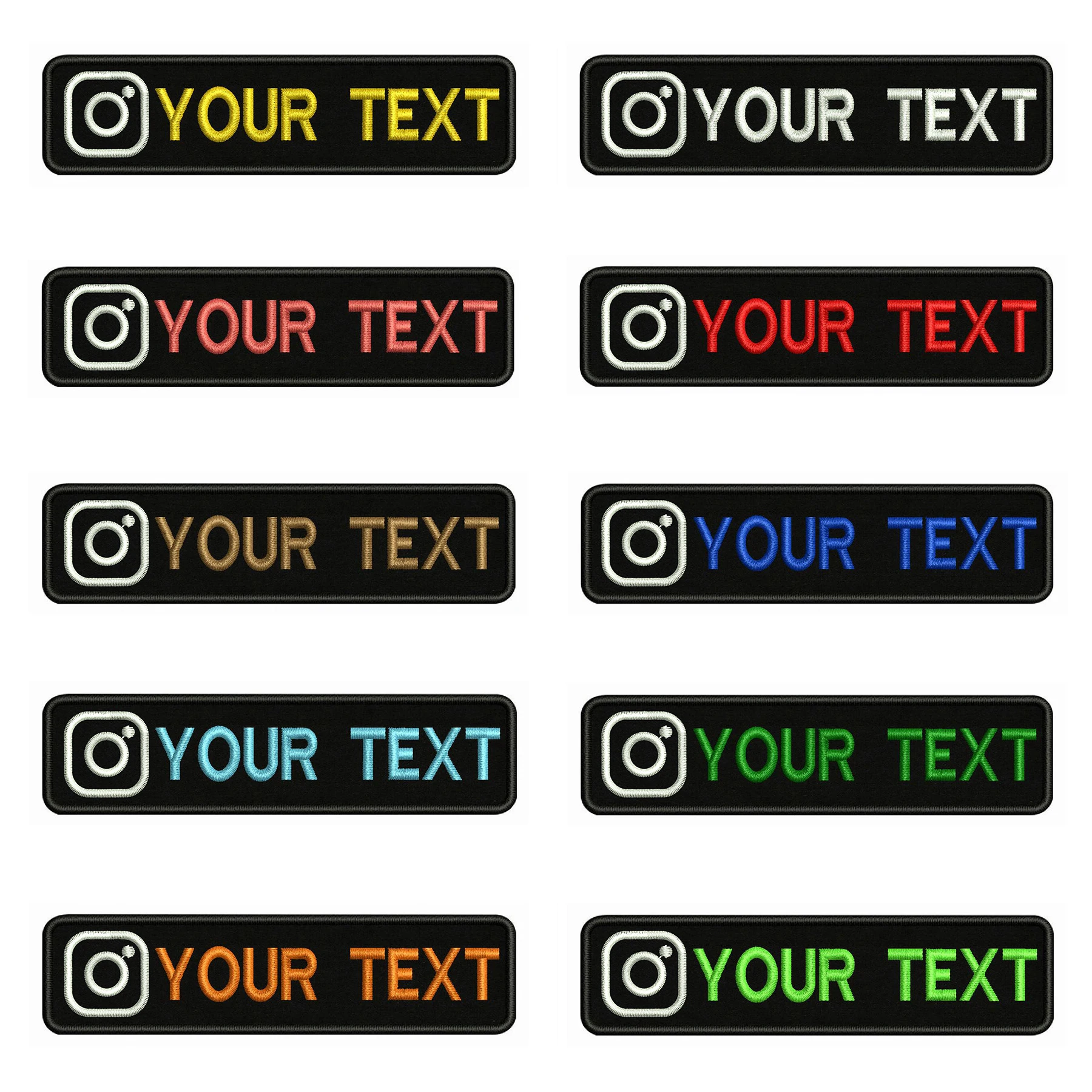 1PC 10cmx2.5cm Instagram Logo Custom Name Patch Stripes Badge Iron On ...