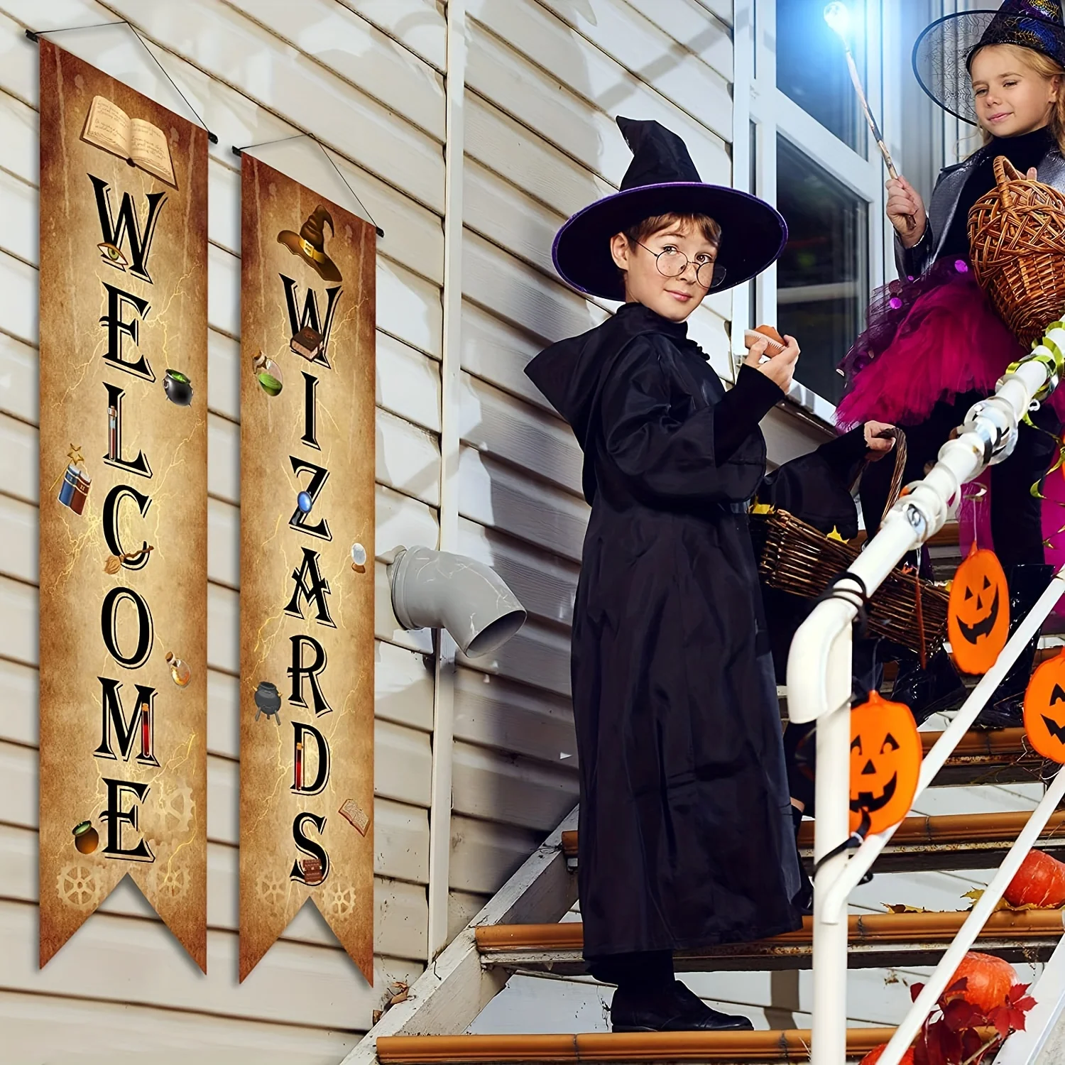 1-Pair-Wizards-Porch-Signs-Magical-Wizard-Banner-Wizards-Door-Sign ...
