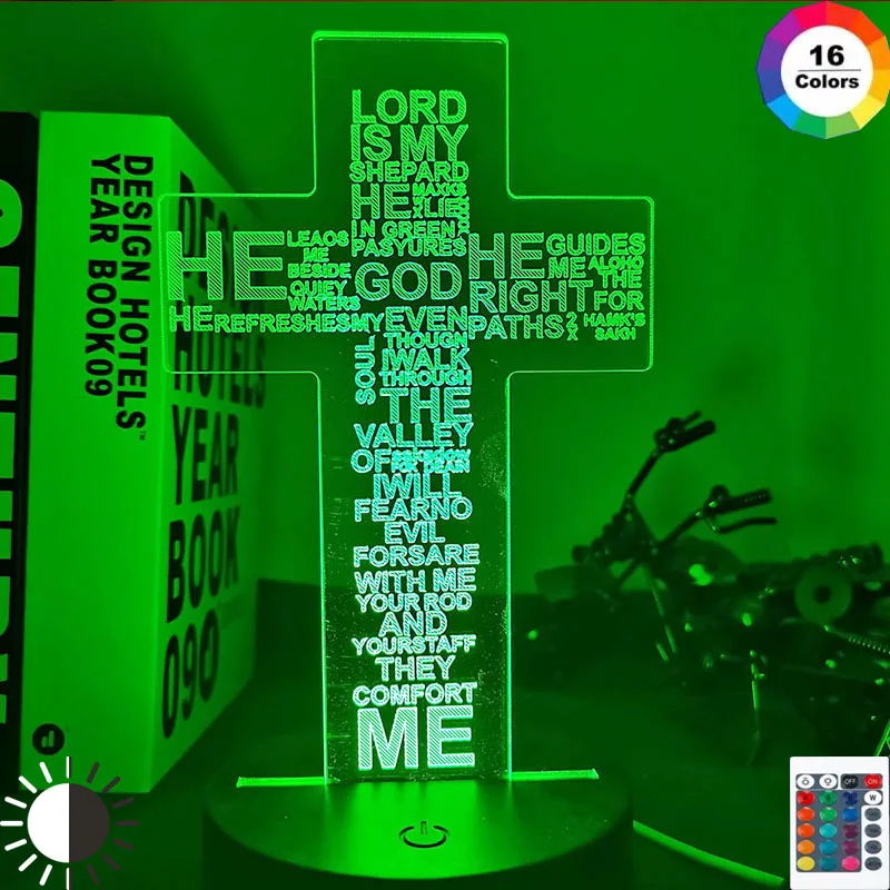 The-Holy-Bible-Psalm-Poem-Christian-Cross-Led-Night-Light-for-Church ...