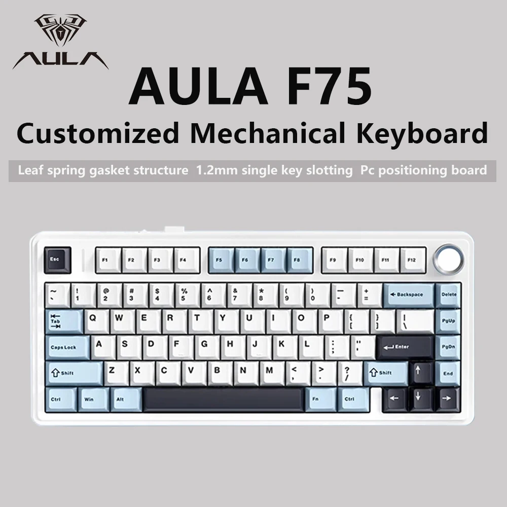 AULA F75 2 4G Wireless Bluetooth Wired Gaming Mechanical Keyboard RGB