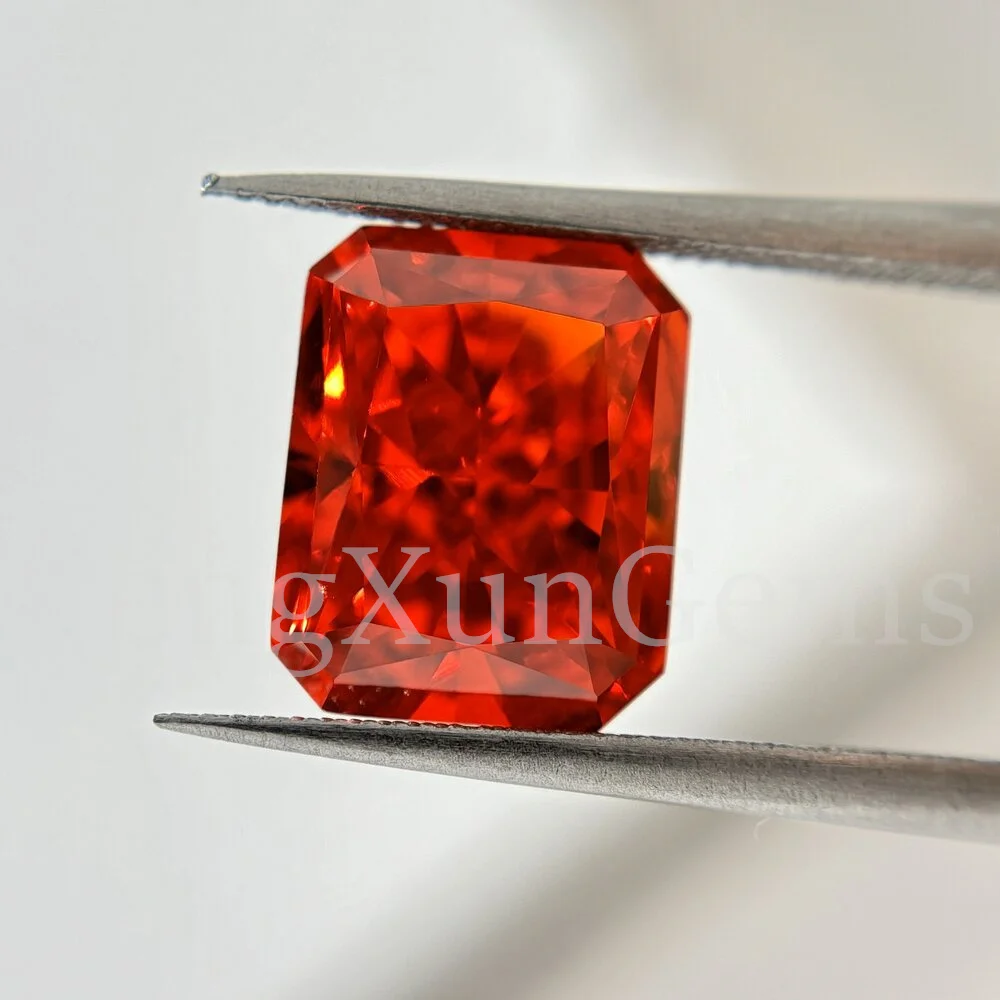 Festive color Chinese Red luxury Padma Octangle shape Loose Cubic ...
