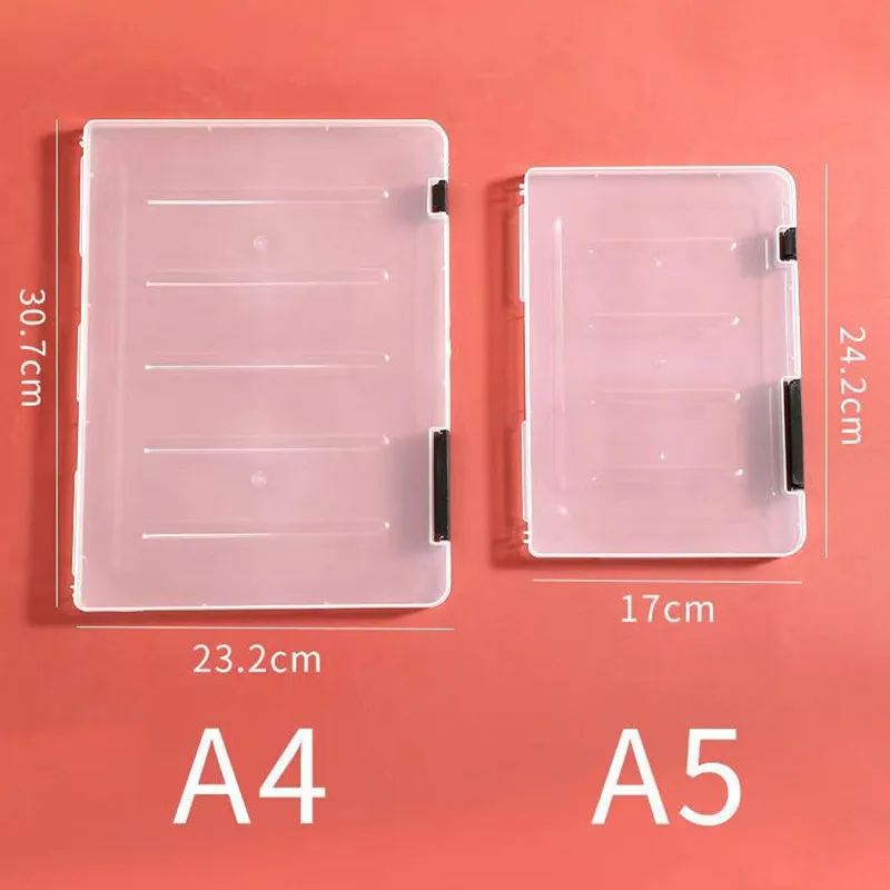 S/L Transparent Classification File Box A4 Portable Folder Plastic A5 ...