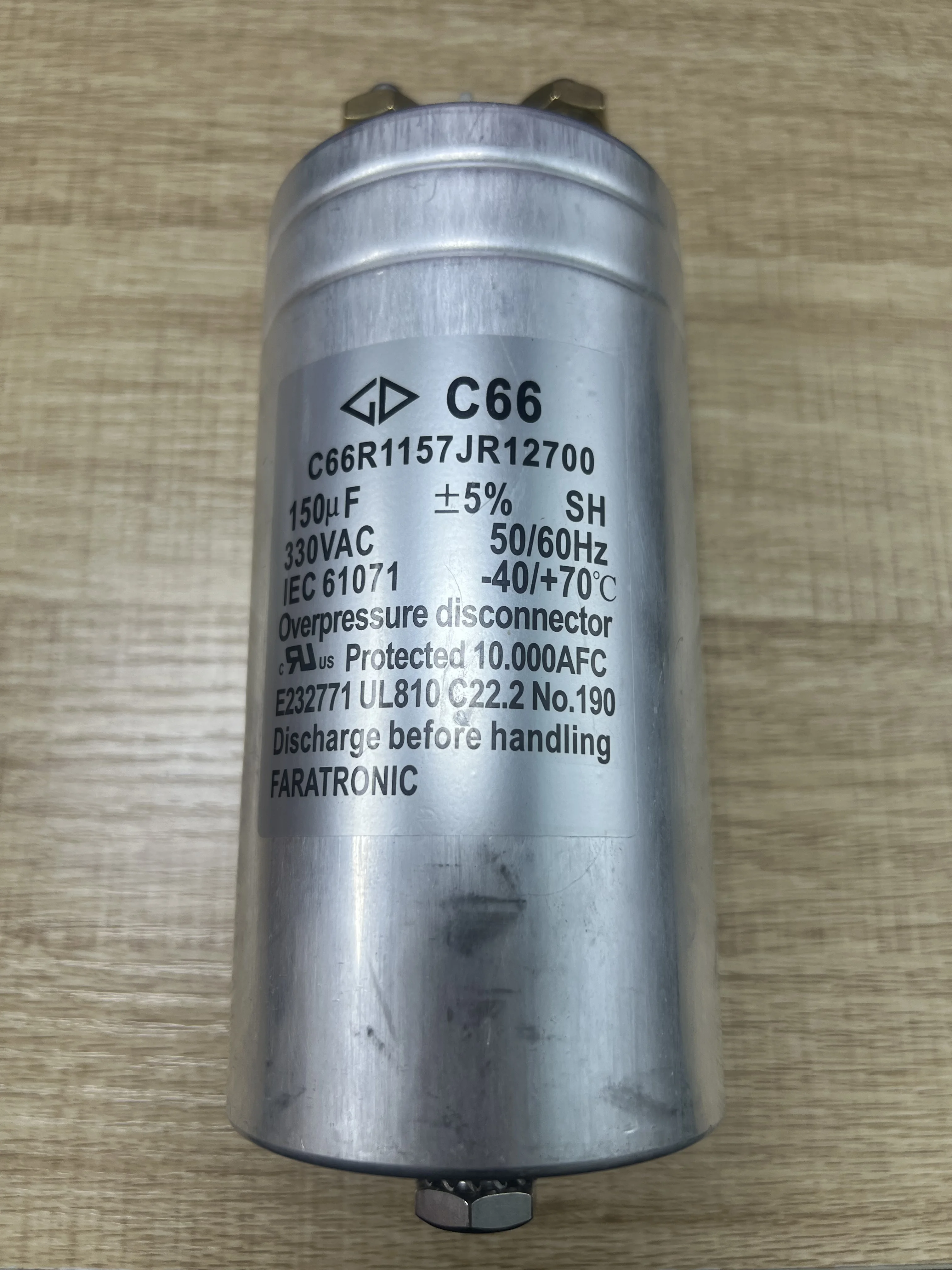 The-new-C66r1157jr12700-FARATRONIC-150UF-330V-AC-filter-capacitor-can ...