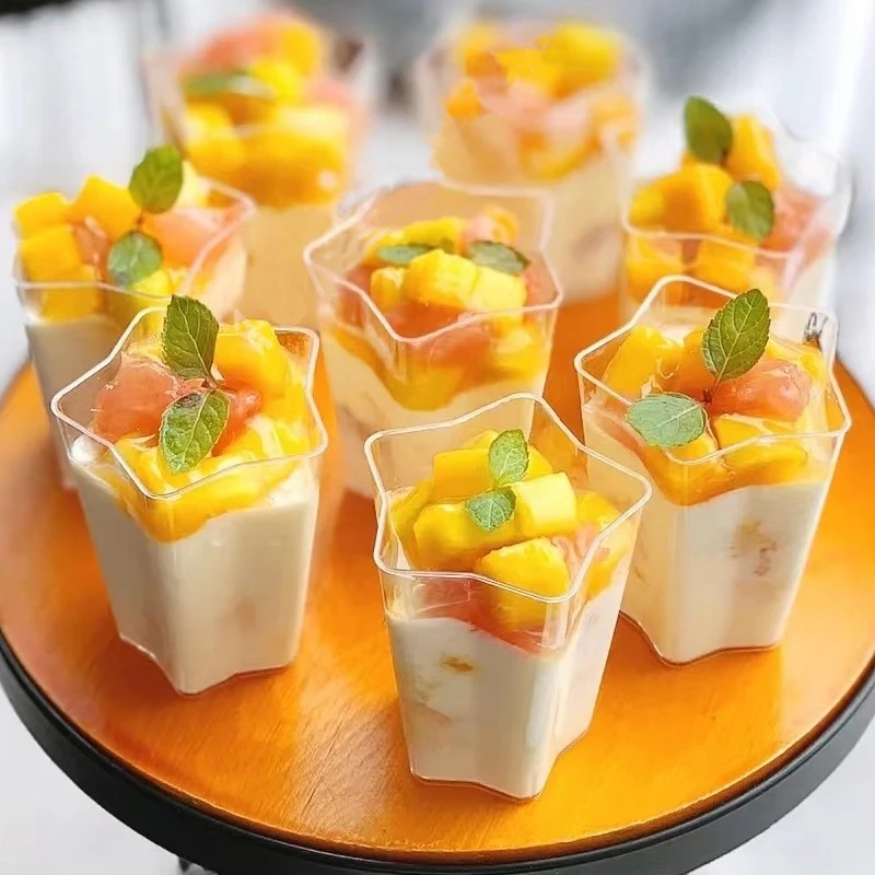 Copo-Sobremesa-Transparente-com-Pentagrama-Forma-Pl-stico-Mousse-Cup ...