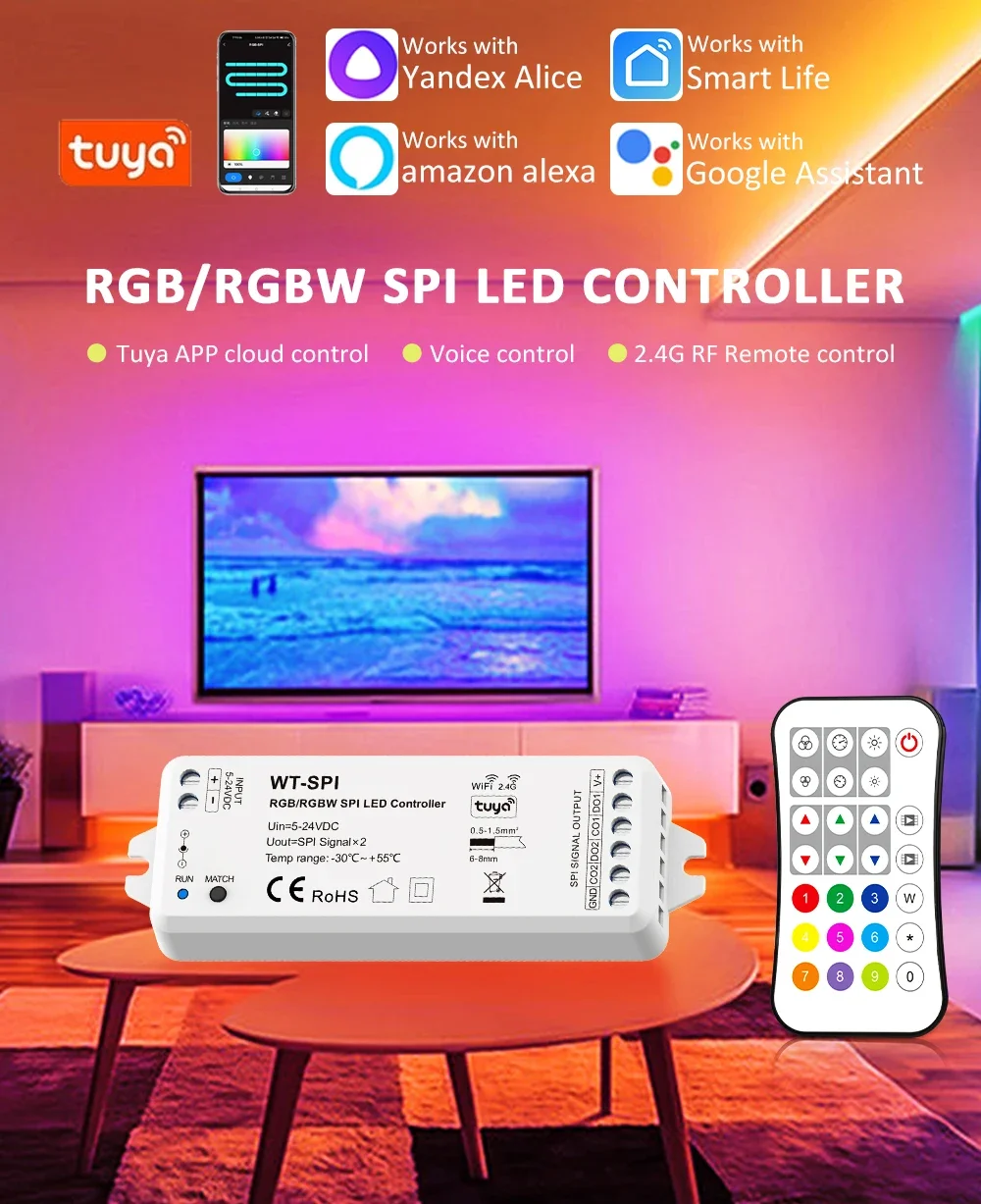 5-24V-WT-SPI-RGB-RGBW-LED-Controller-Tuya-Smart-Addressable-WS2811 ...