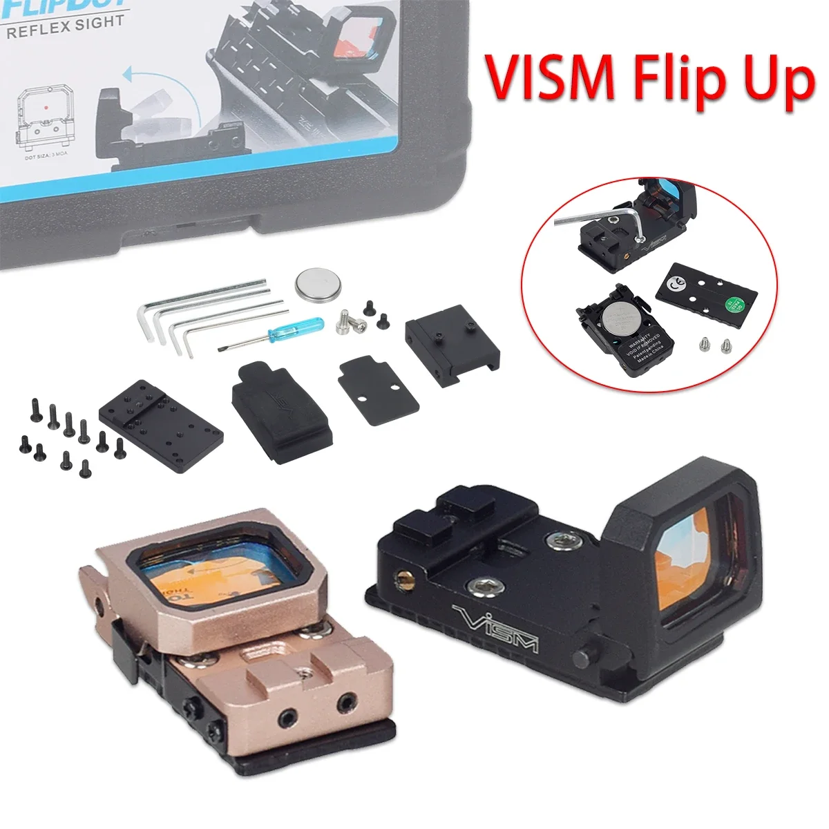 VISM-Flip-Up-Red-Dot-Sight-Reflex-Scope-Tactical-Optics-Riflescope ...