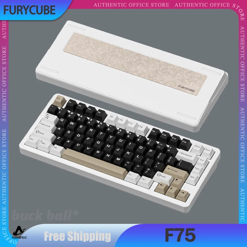 Furycube-F75-Mechanical-Keyboard-Aluminum-Alloy-3Mode-2-4G-Bluetooth-Wireless-Keyboard-With-Knob ...