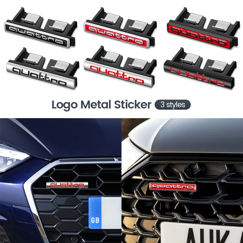 6-colors-Metal-Quattro-Logo-Front-Grill-Badge-Emblem-Sticker-Decals-for ...