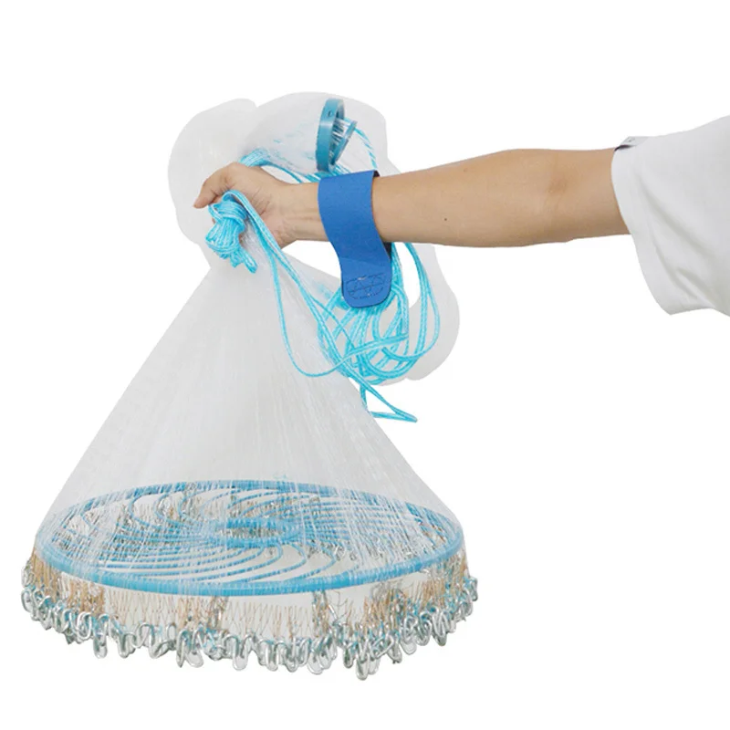 Outdoor-Fishing-Hand-Throw-Net-With-Sinkers-Fast-Sinking-Durable-Fish ...