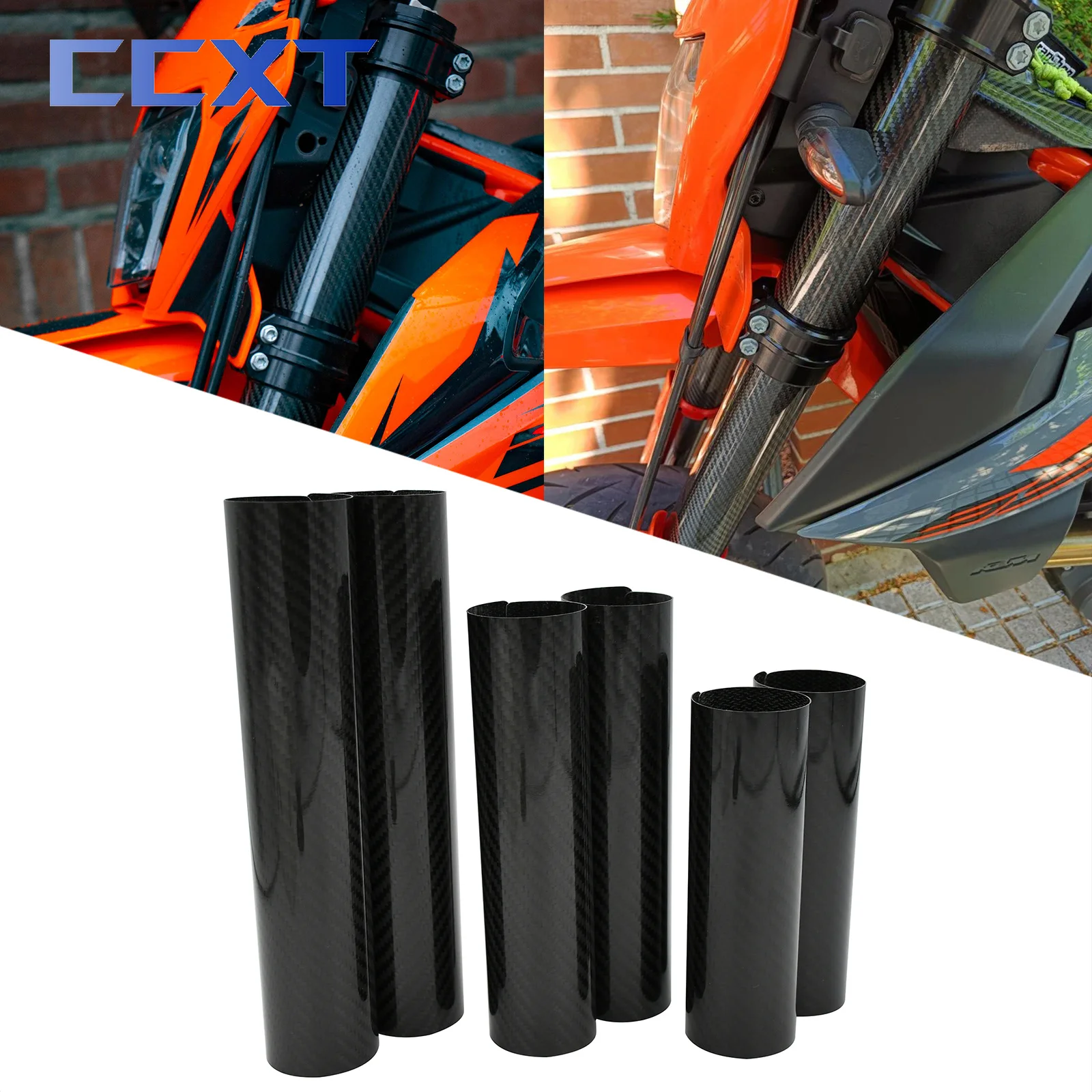 Universal 160mm 178mm 202mm 225mm 248mm Carbon Fiber Front Fork Guard ...