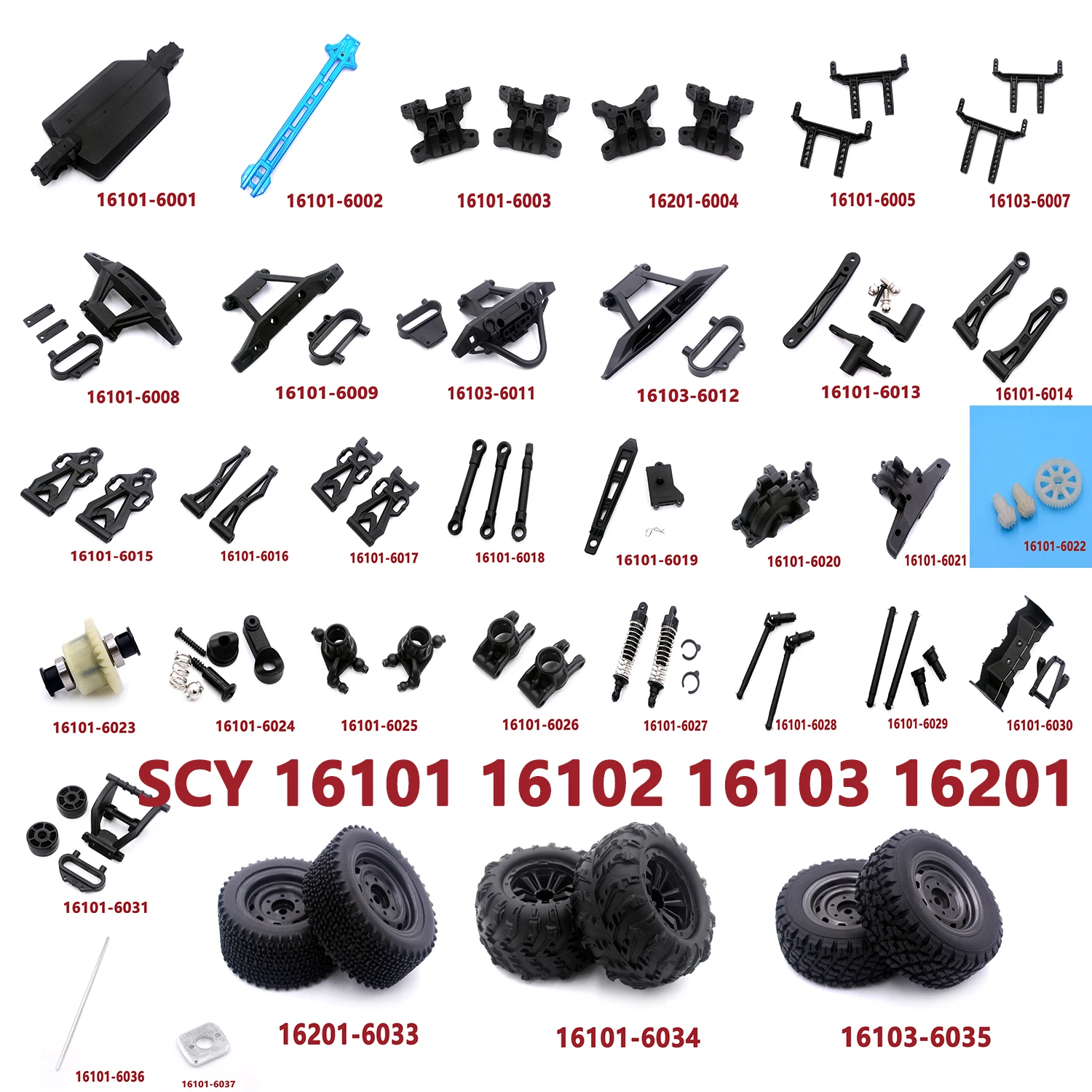 SCY-16101-16102-16103-16201-RC-Car-Spare-Parts-Damping-Bracket-Chassis ...
