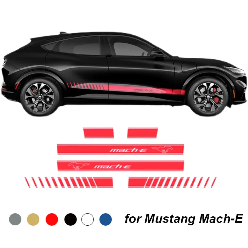 For-Ford-Mustang-Mach-1-Mach-E-GT-Racing-Waist-Line-Stripes-Sticker ...