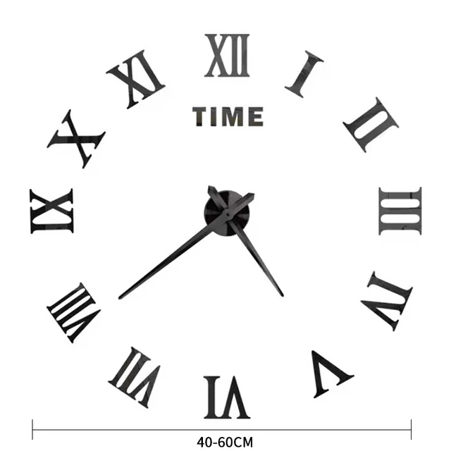3D Roman Numeral Adhesive Wall Clock - Made Minimal