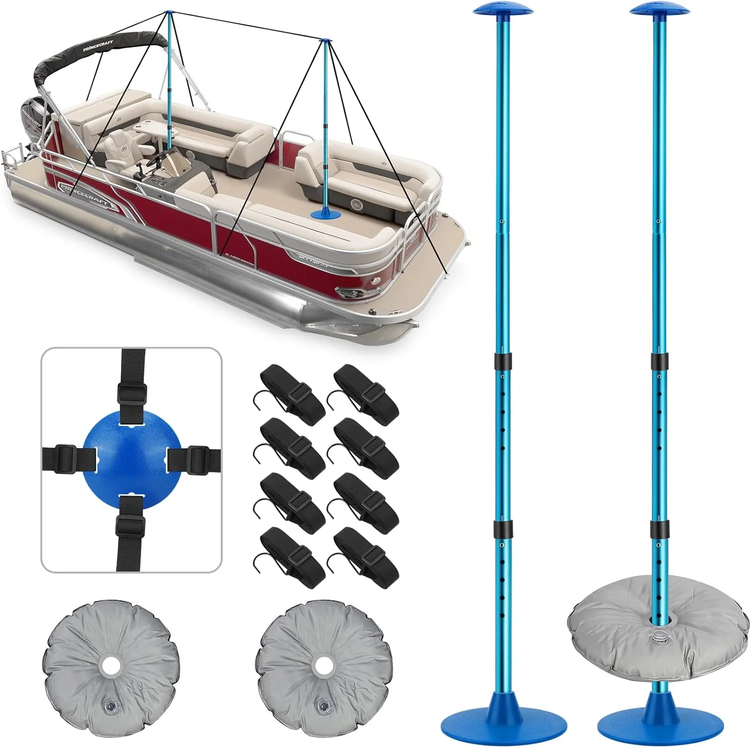 Boat Cover Support Poles Adjustable Boat Cover Pole Support System ...