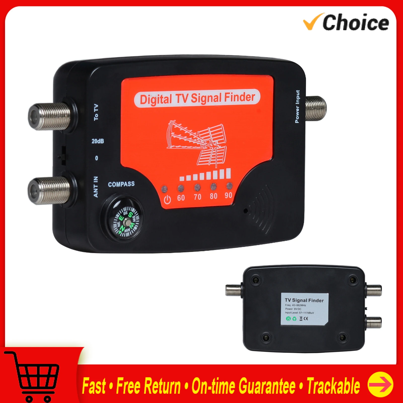Rilevatore di segnale TV Display a LED Antenna TV portatile Misuratore ...