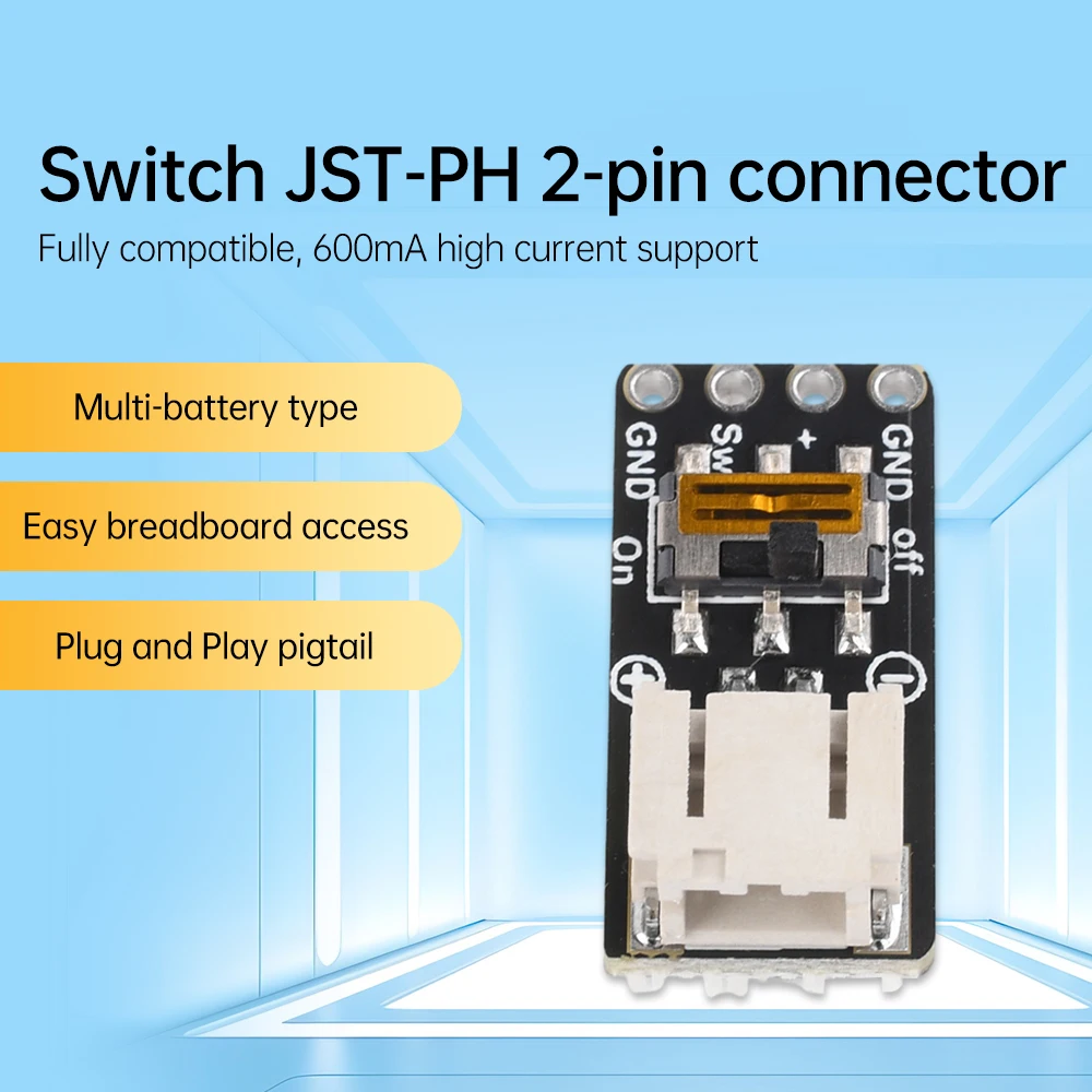 JST-PH-2-pin-Connector-600mA-Prototype-Design-Of-Lithium-Polymer ...