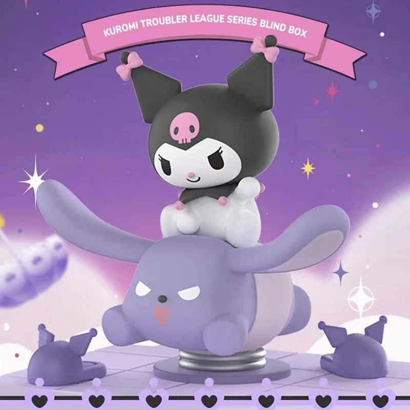 Sanrio Kuromi Troublemaker Alliance Series 나노 블라인드 박스 귀여운 카와이 애니메이션 피규어 ...