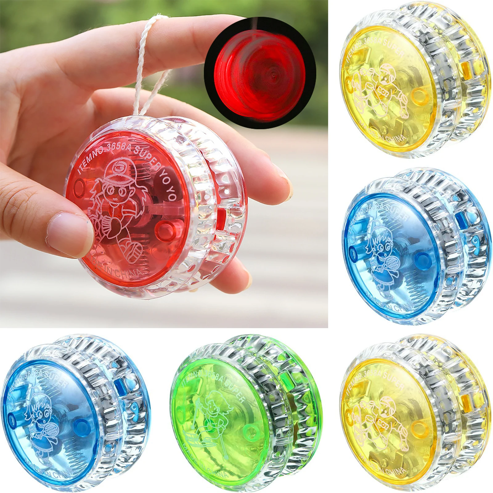 Bola de Yoyo mágica con luz LED intermitente, juguete de puzle ...