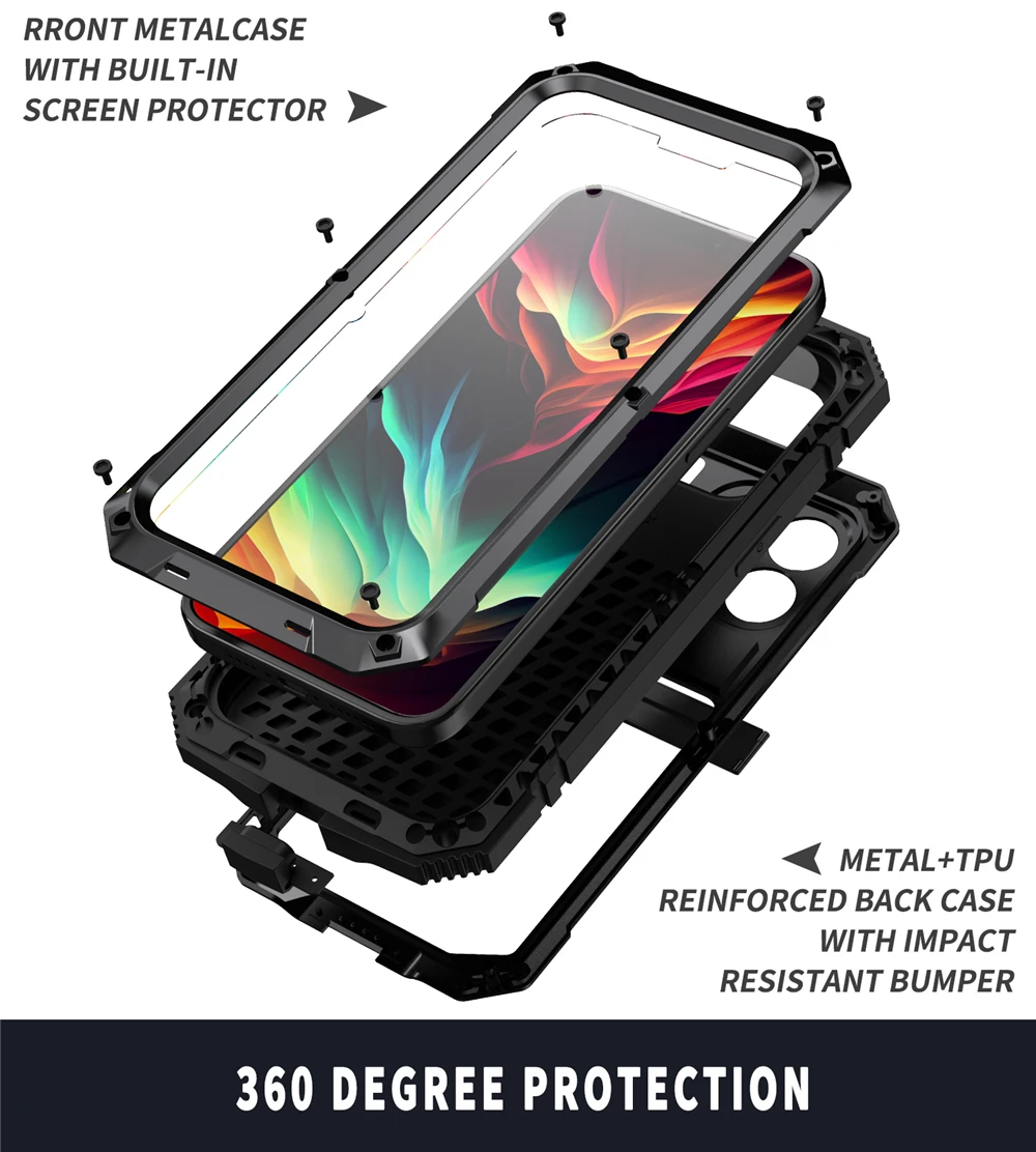 Heavy-Duty-Metal-Armor-Phone-Case-para-iPhone-Camera-Screen-Protection ...