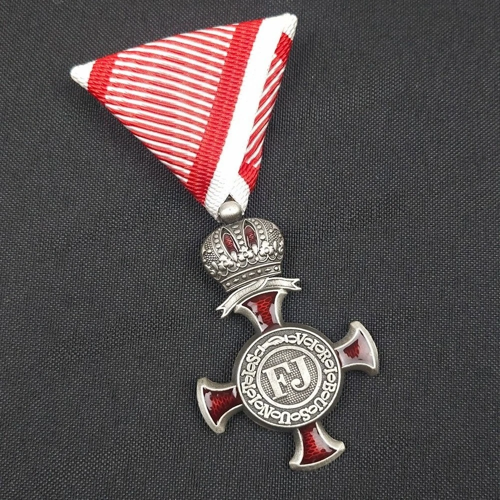 1pc Austria-Hungary Silver Cross of Merit with The Crown Cross Ribbon ...