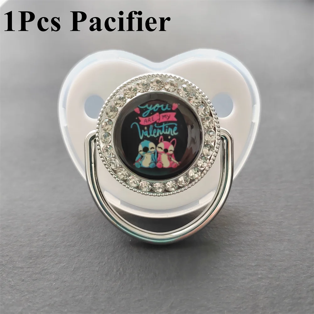 1Pcs-White-Bling-Baby-Silicone-Pacifier-with-Cover-Toddler-Babies ...
