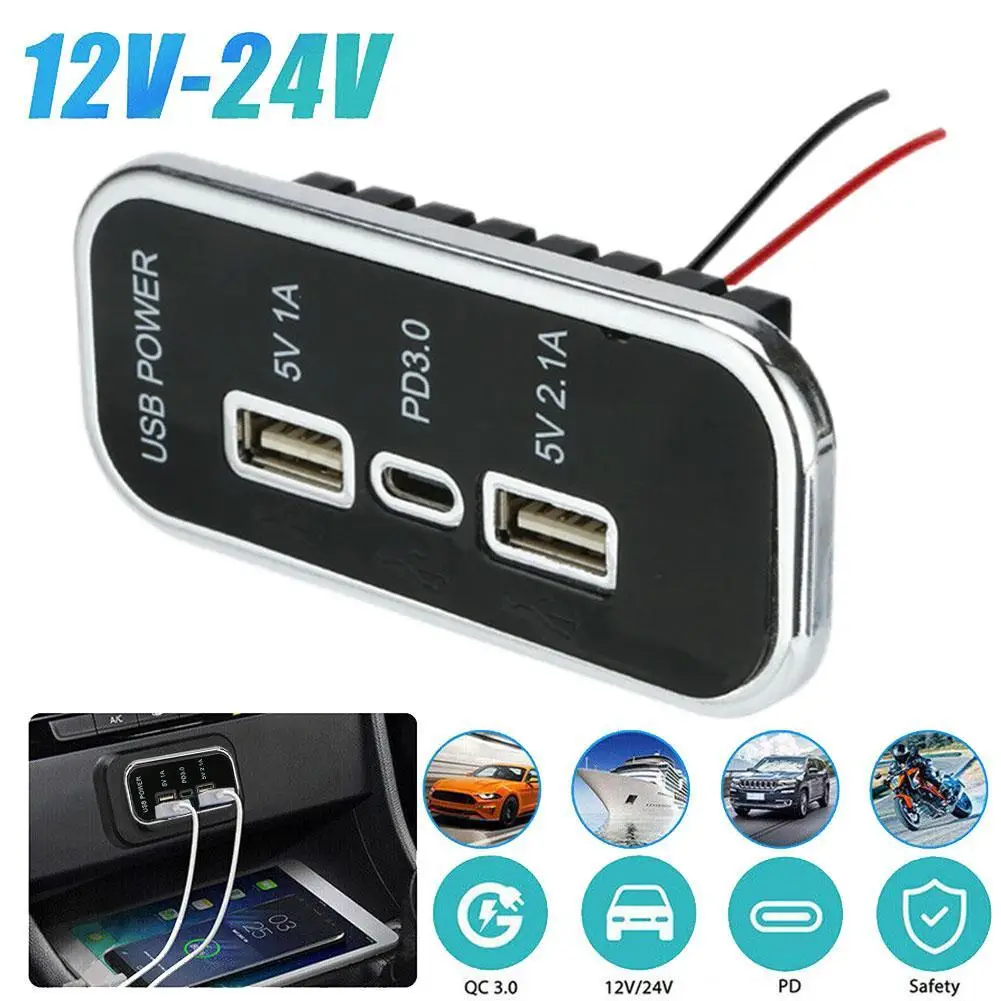Dual-USB-Car-Charger-Socket-12V-24V-2-1A-USB-Charging-Splitter-Outlet ...