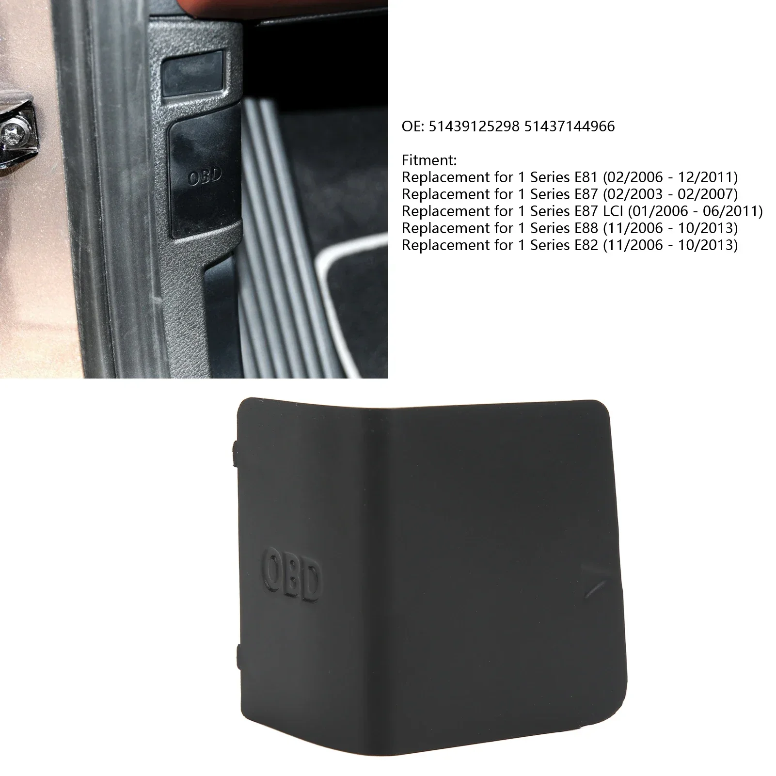 OBD Diagnostic Plug Cover 51437144966 Socket Lid Replacement For 1 ...