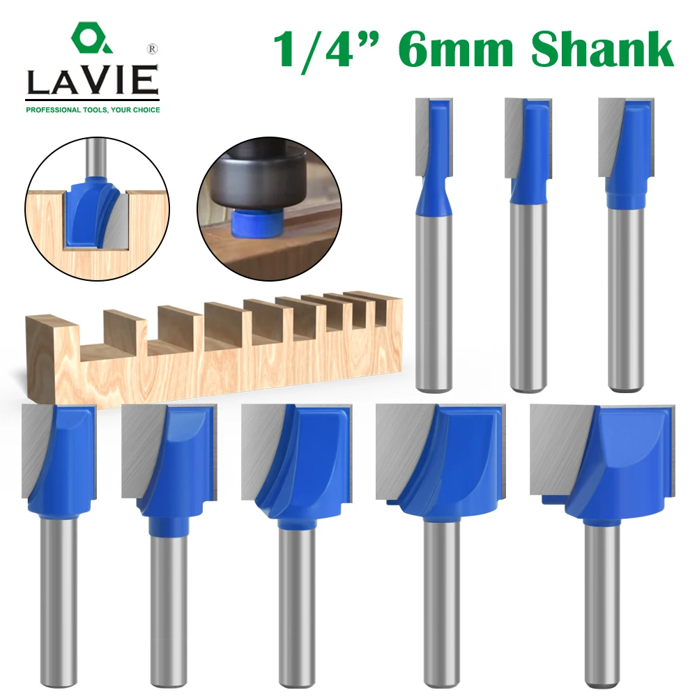 LAVIE-6mm-1-4-Shank-1pcs-Cleaning-Bottom-Bit-Straight-Router-Bit-set ...