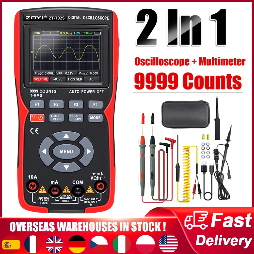 2-In-1-Digital-Oscilloscope-Multimeter-48MSa-s-Sampling-Rate-10Mhz ...
