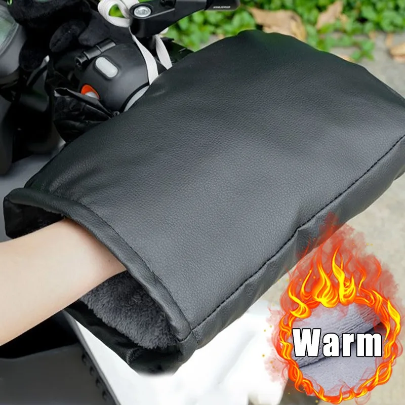 Universal Winter Motorcycle Gloves Handlebar Muffs Reflective Strip ...