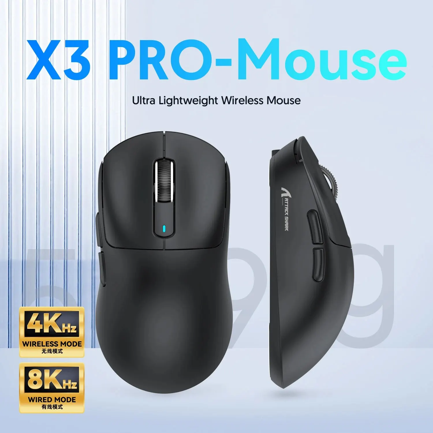 X3-Pro-4K-8K-Hz-Mouse-59g-Superlight-BT-2-4G-Wired-Wireless-Mouse ...