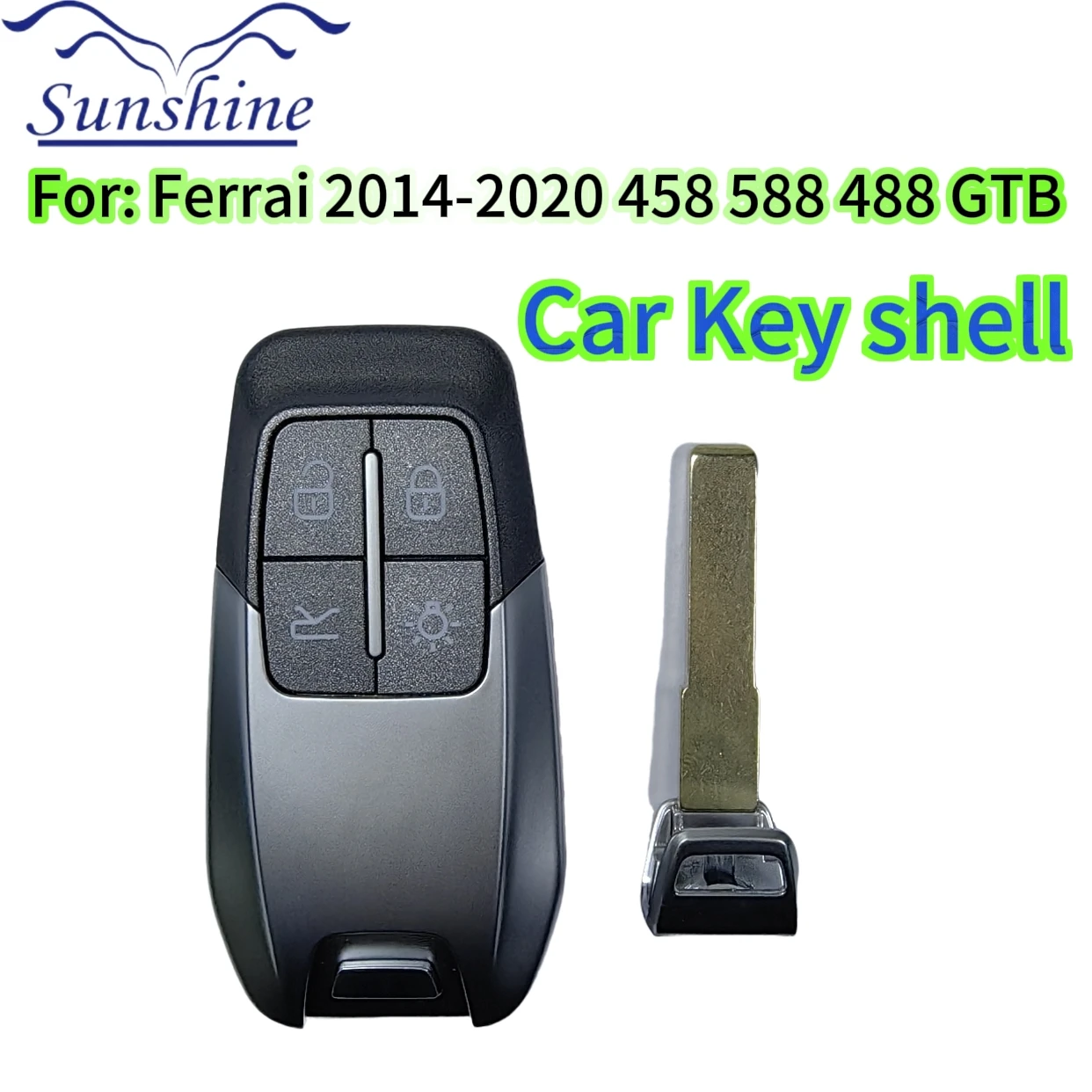 Sunshine car key shell Replacement Remote Car Key Fob For Ferrari 458 ...