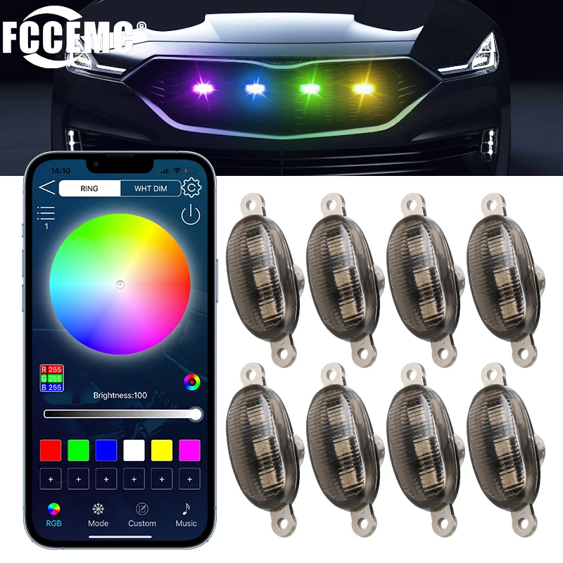 RGB-Car-Front-Grille-Lighting-APP-Control-12V-Led-Grid-Grill-Light-for ...