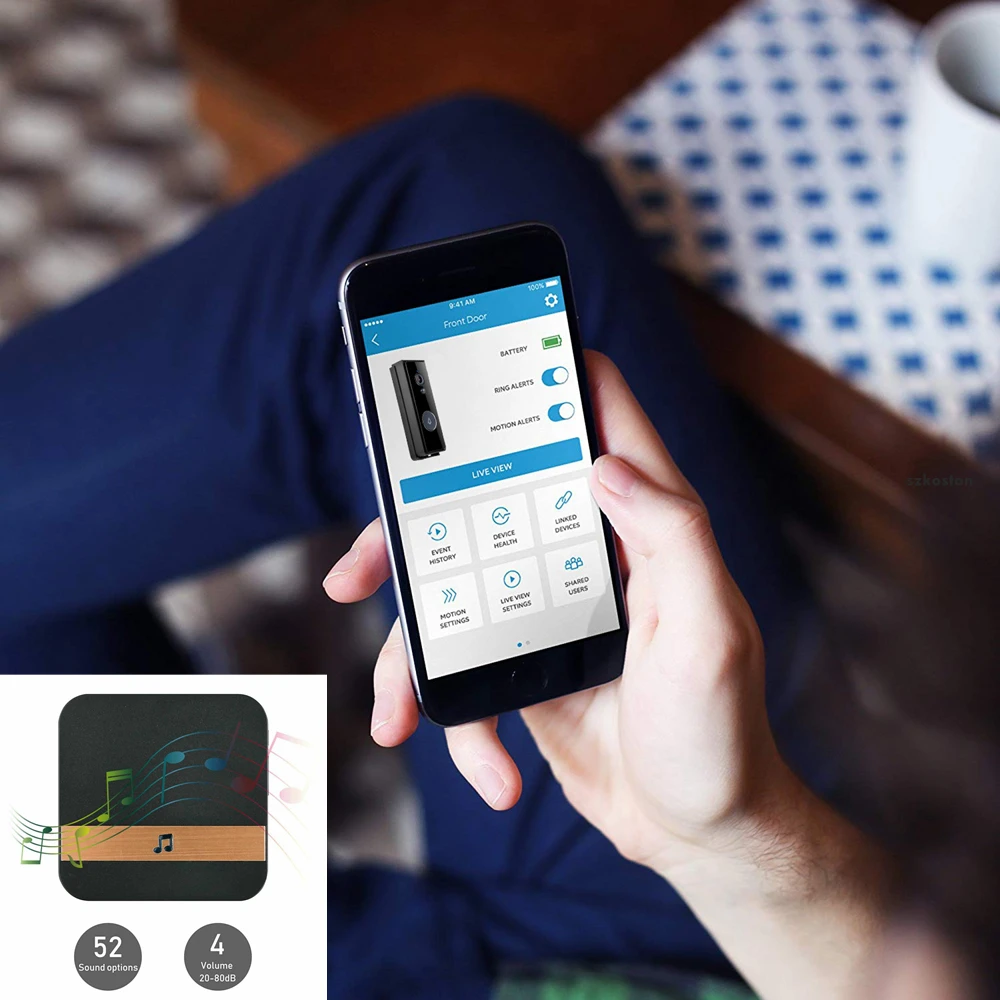 Sonnette - carillon,sonnette vidéo pour maison intelligente,1080P HD ...