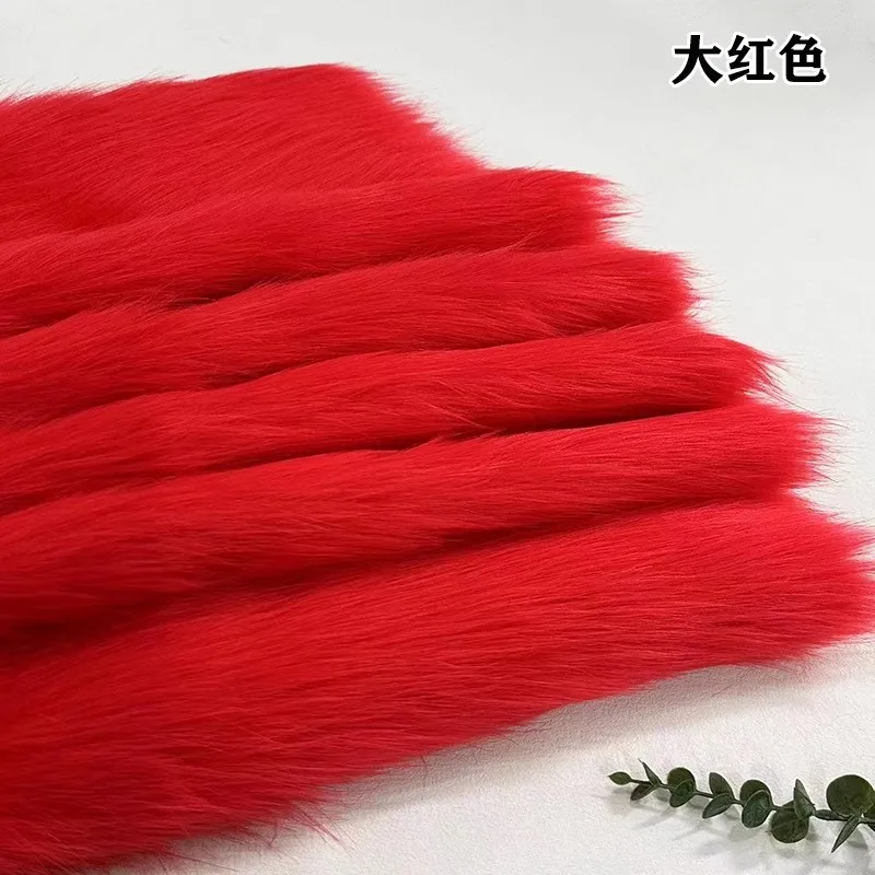 Pink Red White Grey Black Colour Imitation Fox Fur Fabric 50*50CM For ...