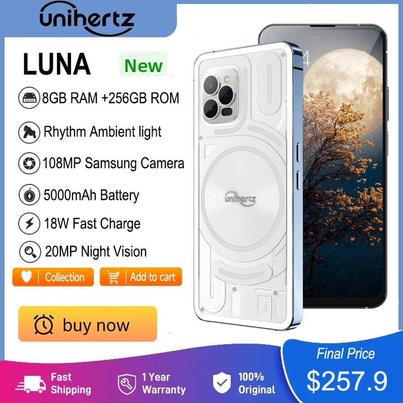 World Premiere Unihertz Luna Smartphone Rhythm Ambient Light 8gb 256gb ...