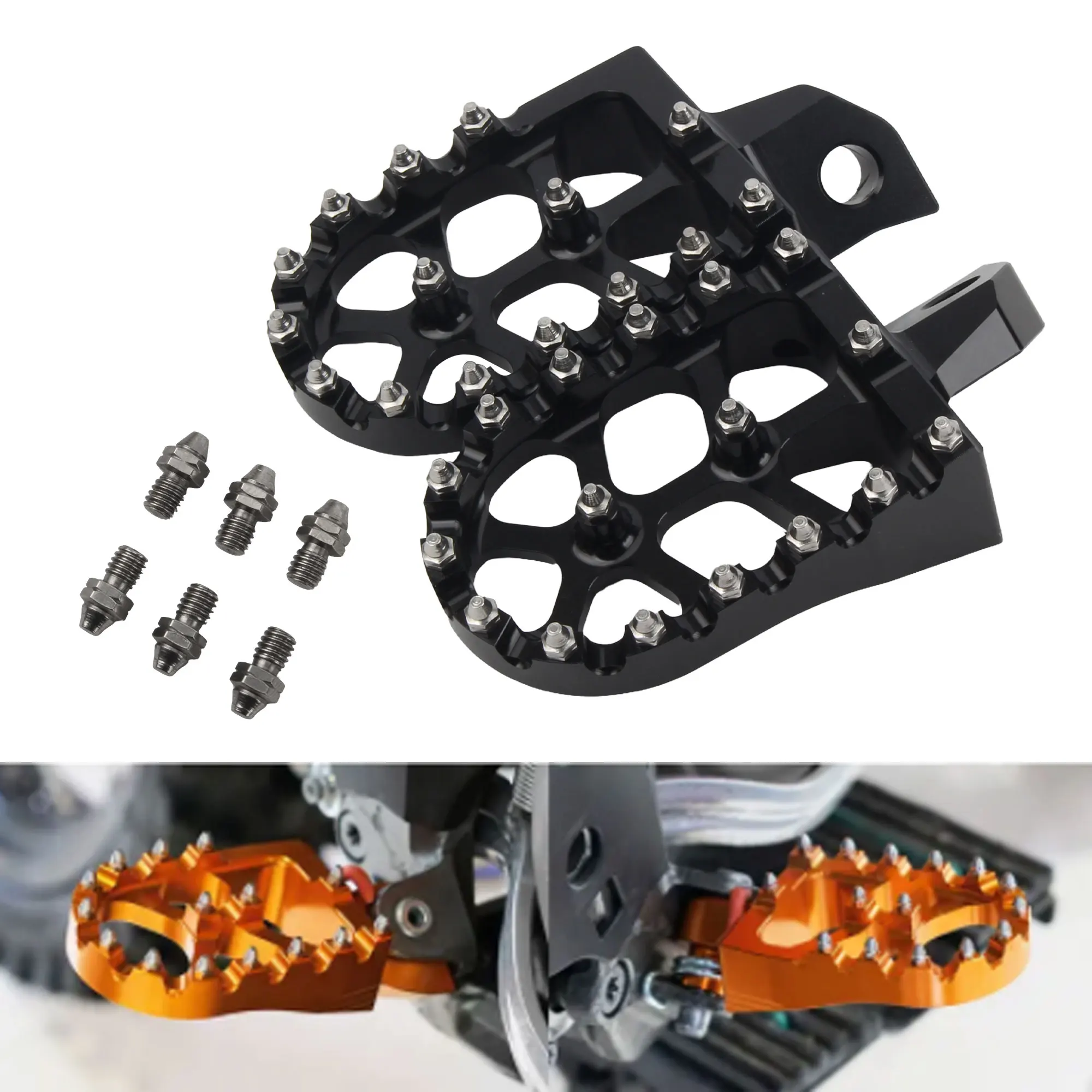 Motorcycle Parts Foot Rests Pedals Aluminum alloy For Kawasaki KX KLX ...