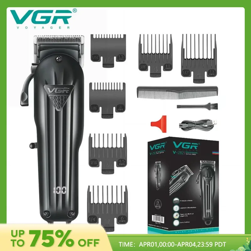 VGR-cabelo-Clipper-profissional-cabelo-corte-m-quina-cabelo-aparador-ajust-vel-sem-fio-recarreg ...