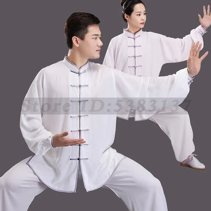 Man Woman Tai Chi Kung Fu Uniforms Martial Arts Clothes Wushu Top Pants ...