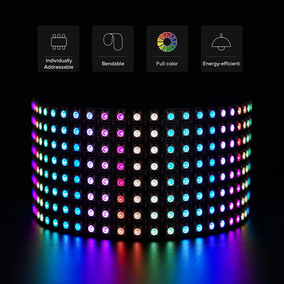 Ws2812b rgb 16x16 8x32 Pixel Panel Bildschirm 1-5 Stück 256 Pixel ...