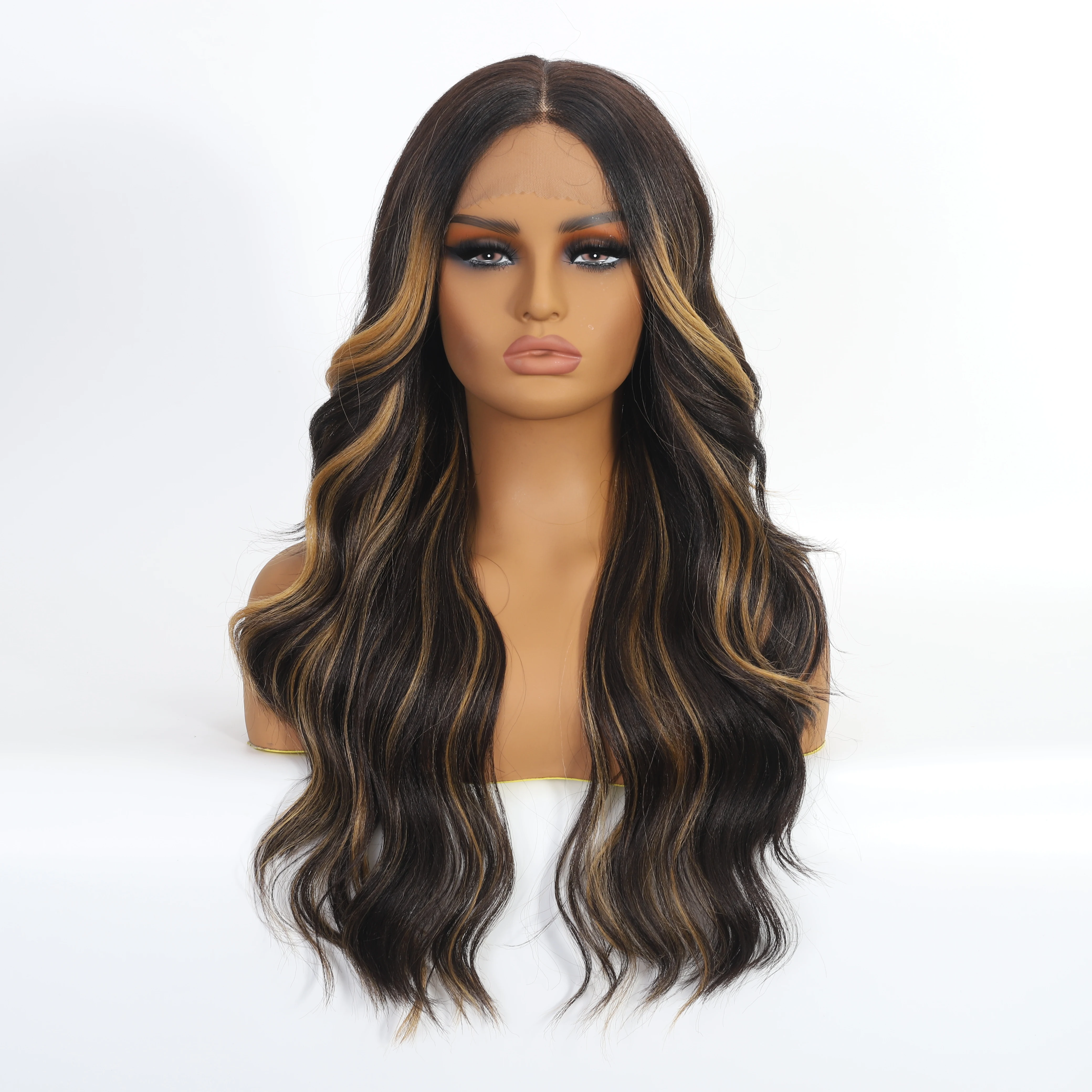 Body-Wave-Middle-Part-Natural-Wavy-Wig-Synthetic-Heat-Resistant-Body ...