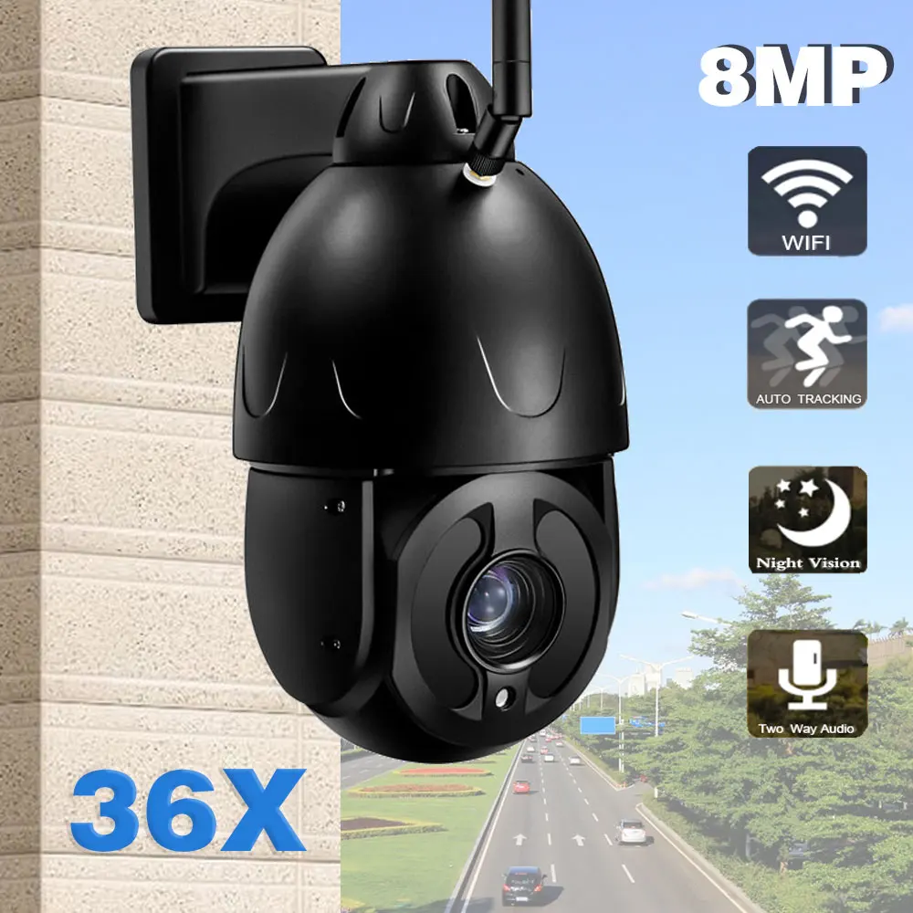 4K-8MP-Outdoor-Metal-Camera-WIFI-Humanoid-Tracking-36X-Zoom-PTZ-Speed ...