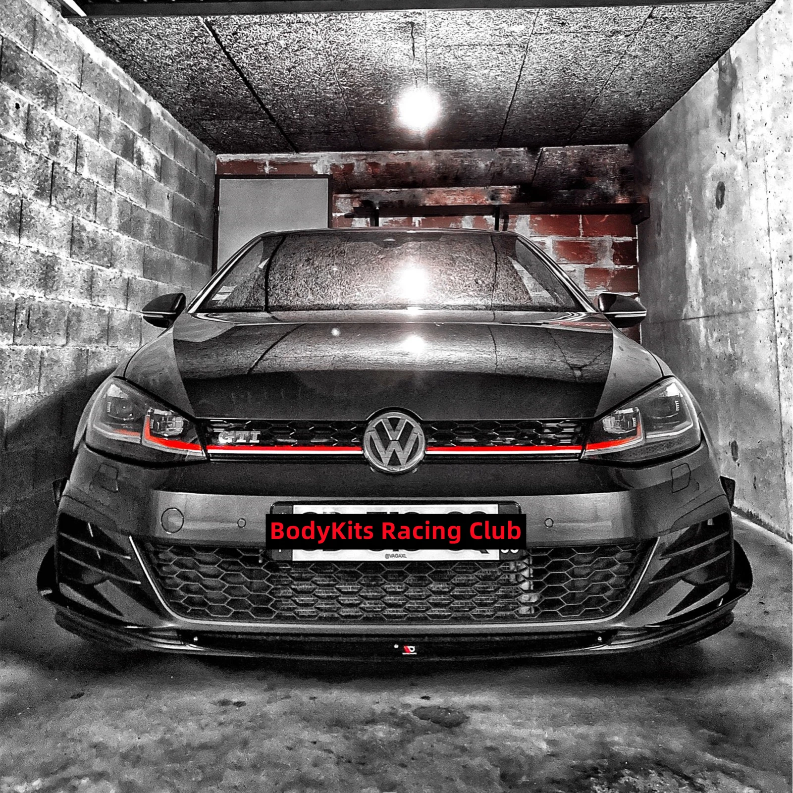 Pare choc avant noir brillant, Kit Aero ailes de Canard pour Volkswagen ...