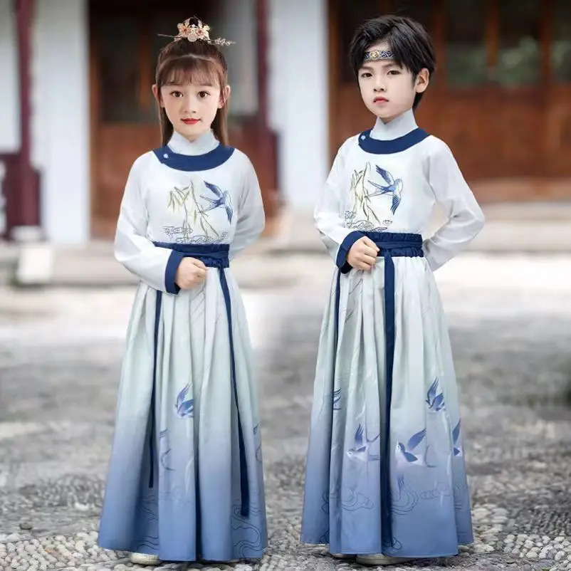 Hanfu Dress Ancient Chinese Costume Kids Children Clothing Folk Dance ...