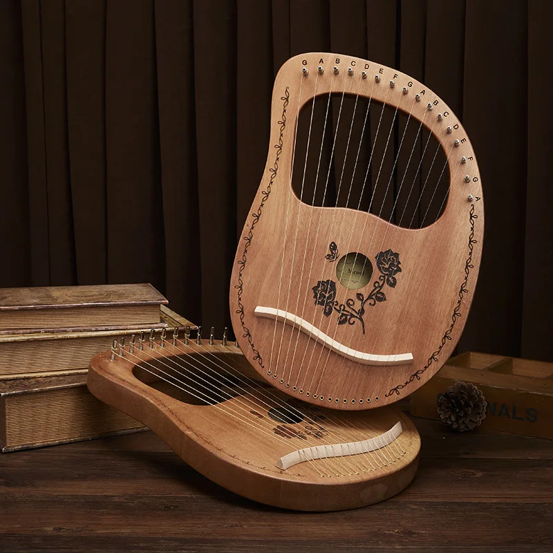Wooden-Mahogany-Lyre-Harp-For-Beginner-Healing-Musical-Instrument ...