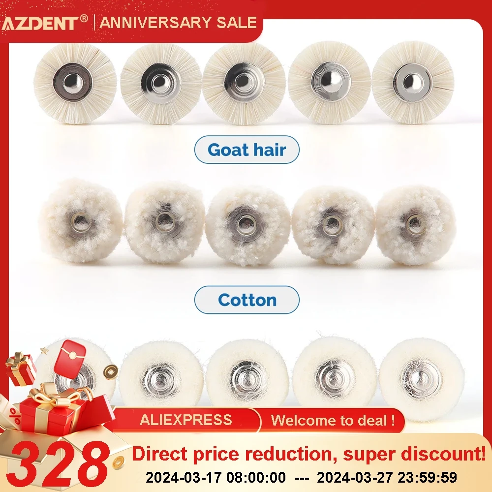 AZDENT 5 Pcs Dental Polishing Brush Felt Wheel Wool Cotton Polishing ...