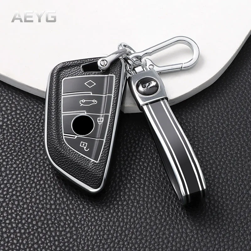 Leather-Style-Car-Key-Case-Cover-Shell-For-BMW-E46-G20-G30-G11-F15-F16 ...